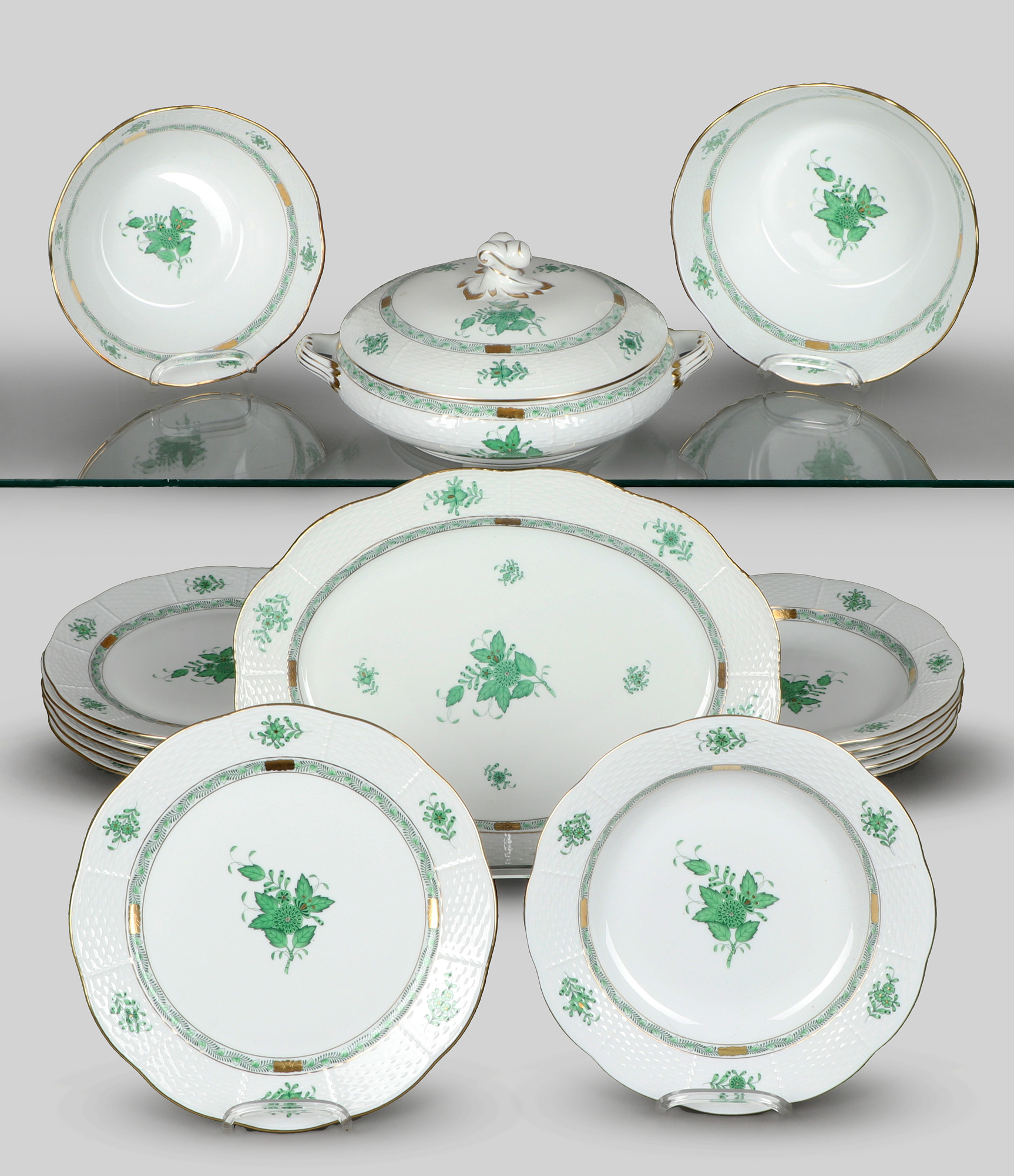 Speiseservice, Herend, Apponyi grün, für - auctions & price archive